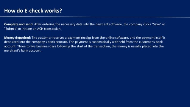 What is Electronic Check Payment: Thigs You should know!! | PPT