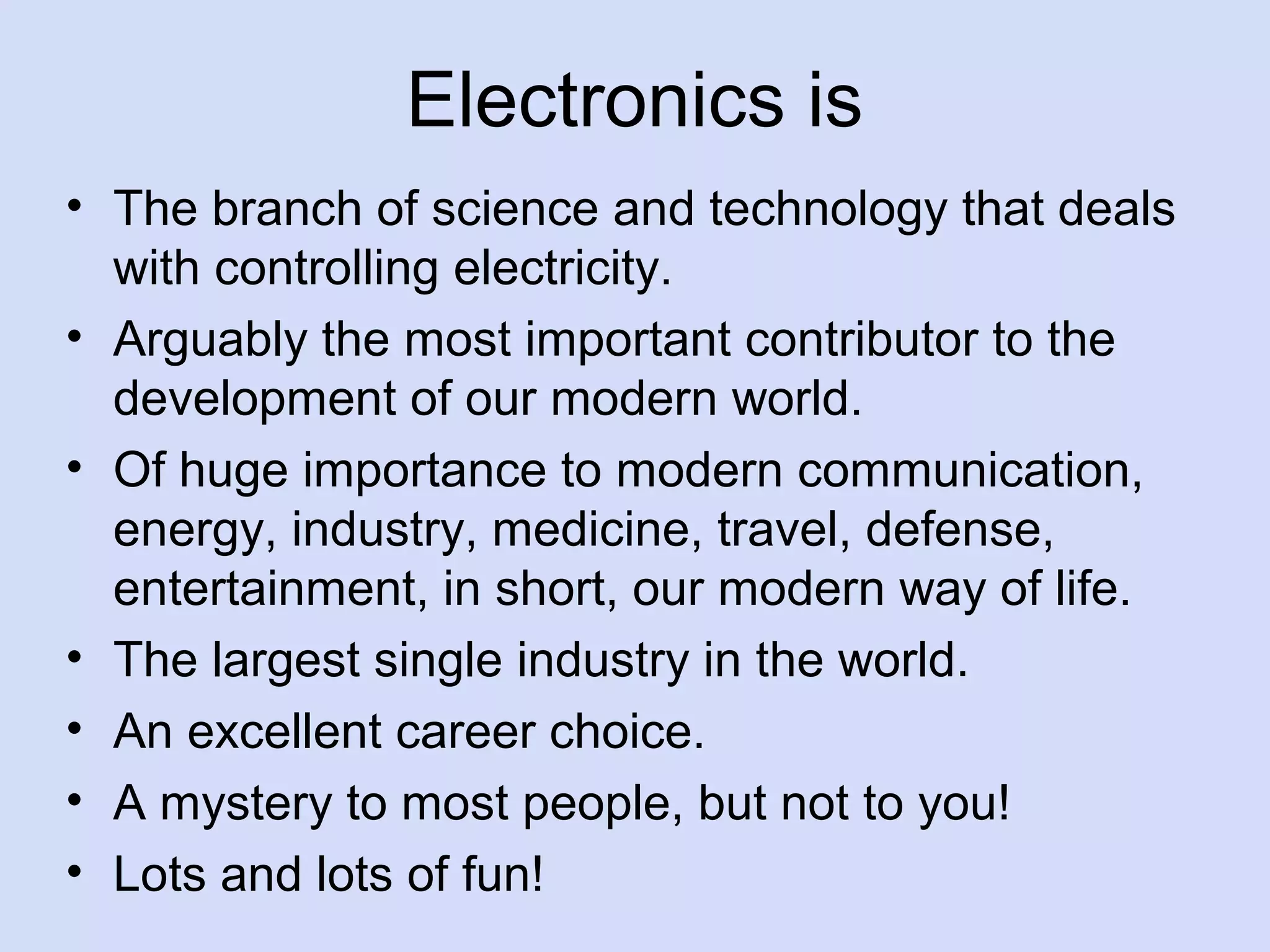 What is electronics year 2 | PPT