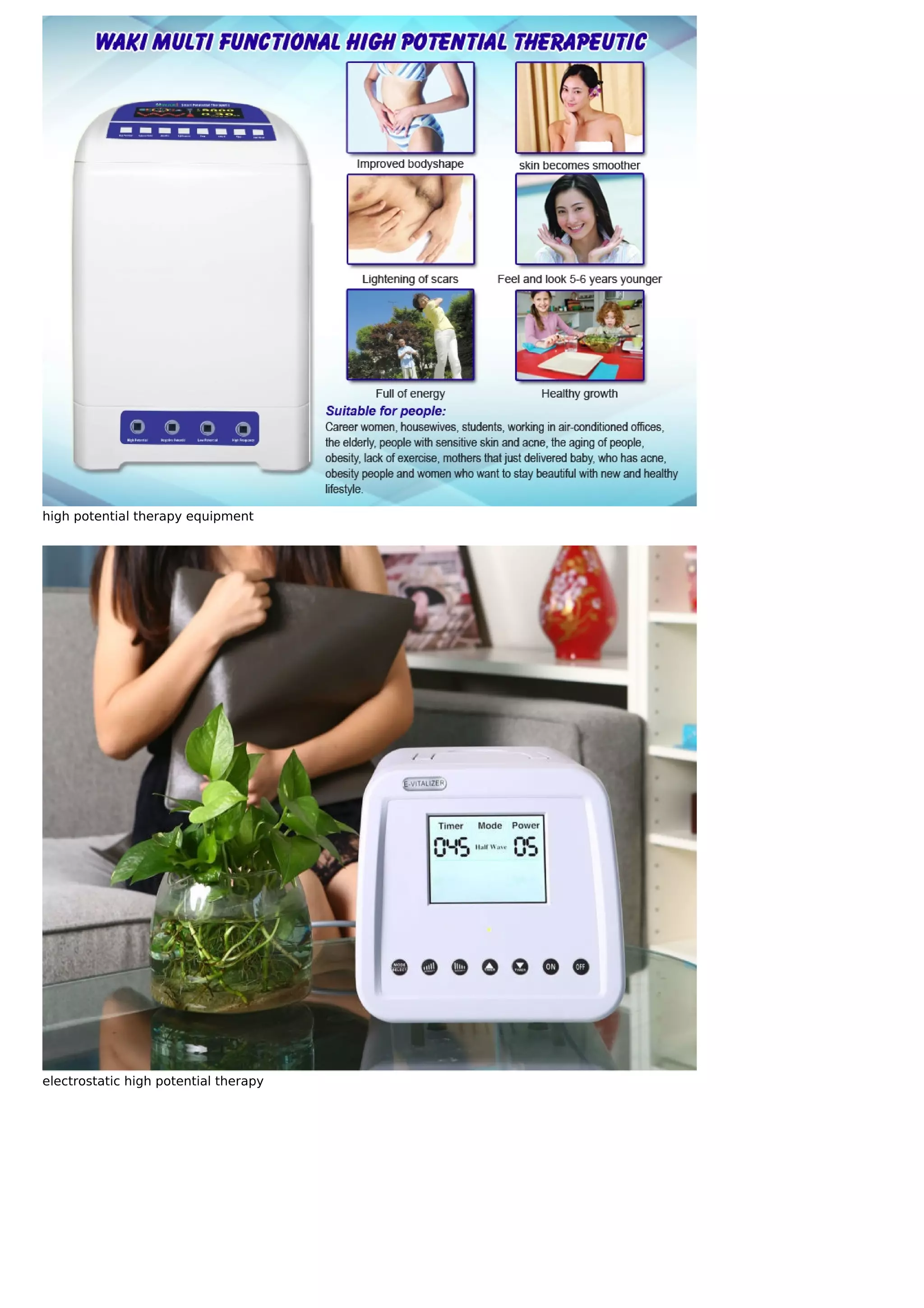 What is electrostatic high potential therapy and price | PDF