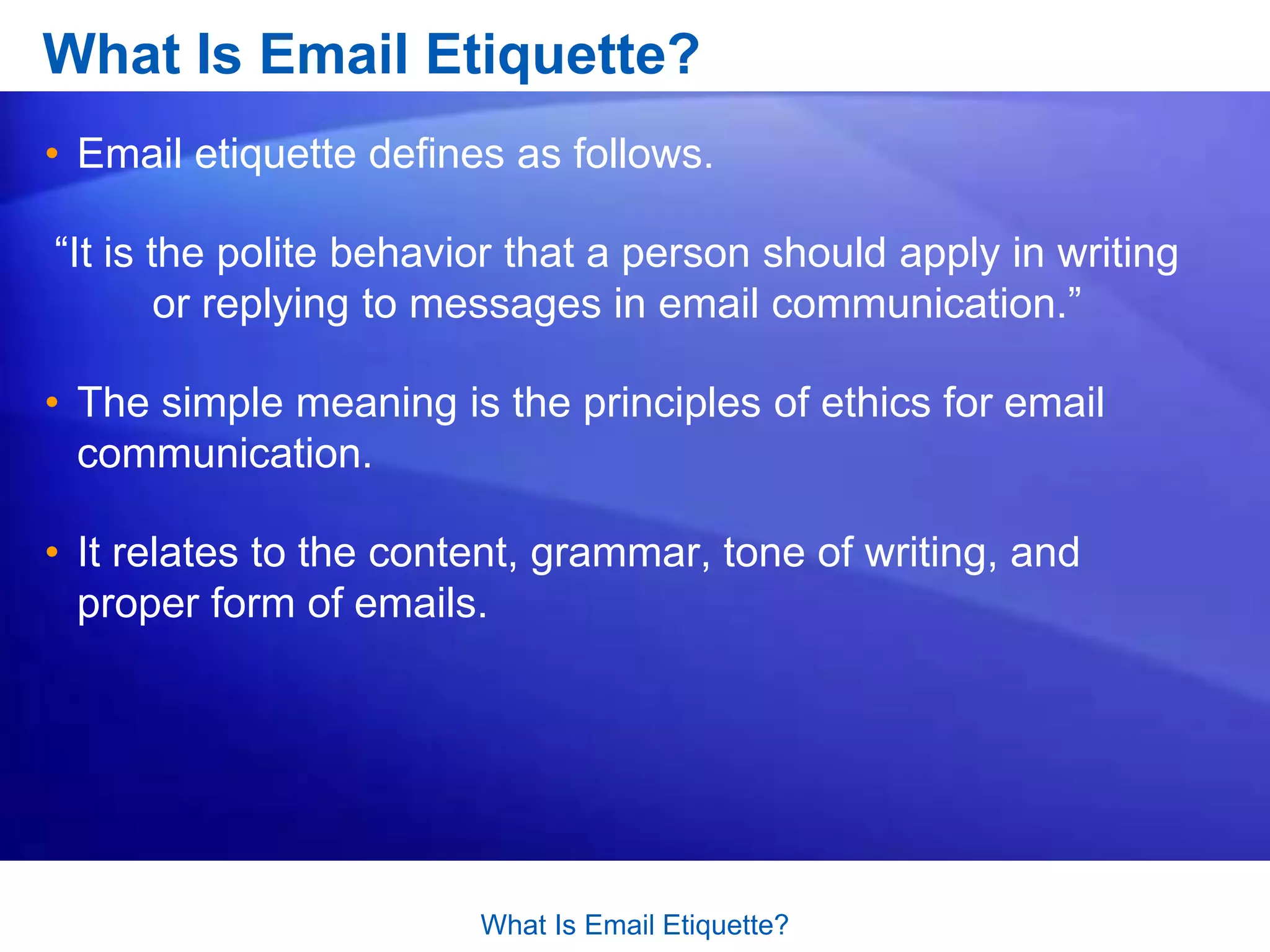 What is email etiquette | PPTX