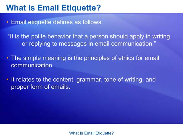 What is email etiquette | PPT