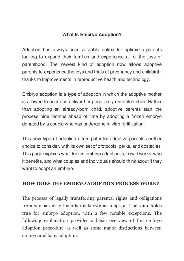 What Is Embryo Adoption? | PDF