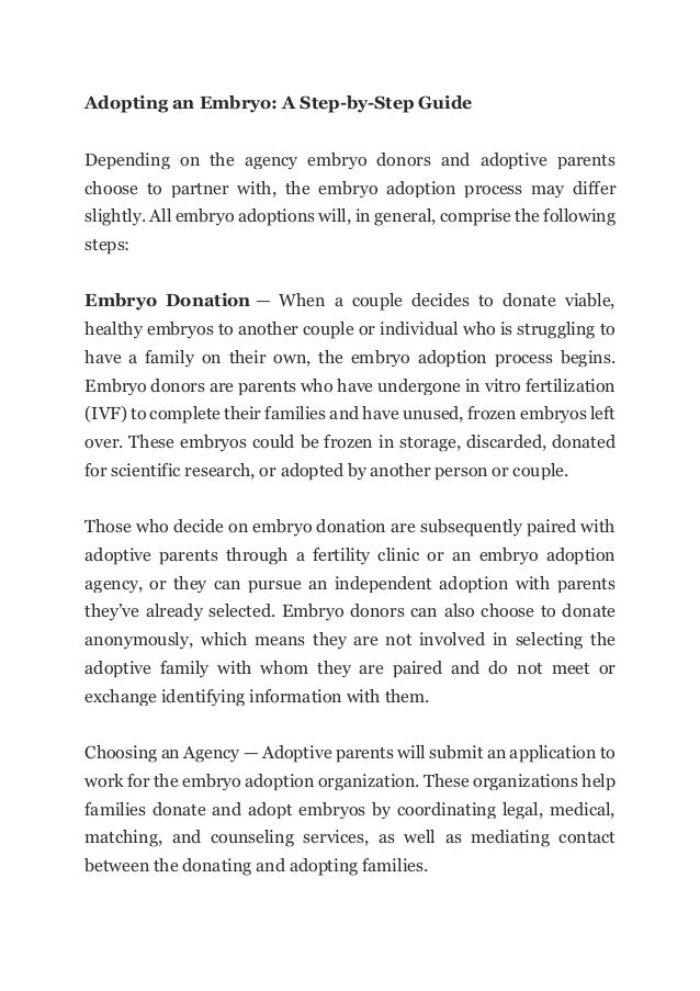 What Is Embryo Adoption? | PDF