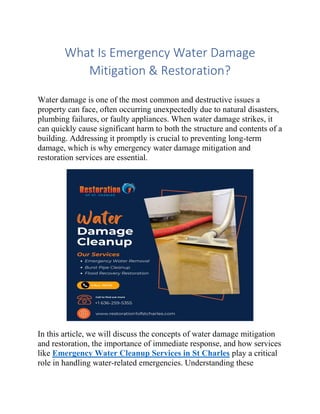 What Is Emergency Water Damage Mitigation & Restoration? | PDF