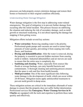 What Is Emergency Water Damage Mitigation & Restoration? | PDF