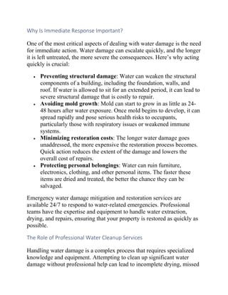 What Is Emergency Water Damage Mitigation & Restoration? | PDF
