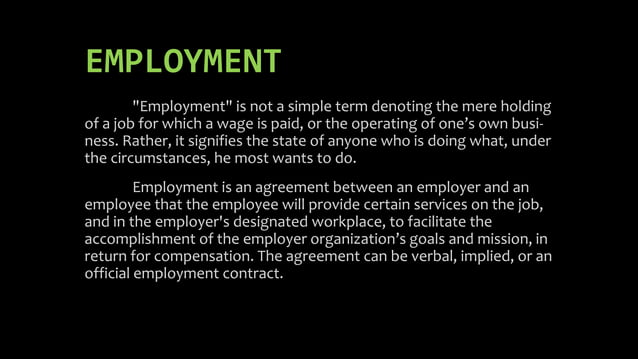 Employment and Underemployment | PPTX