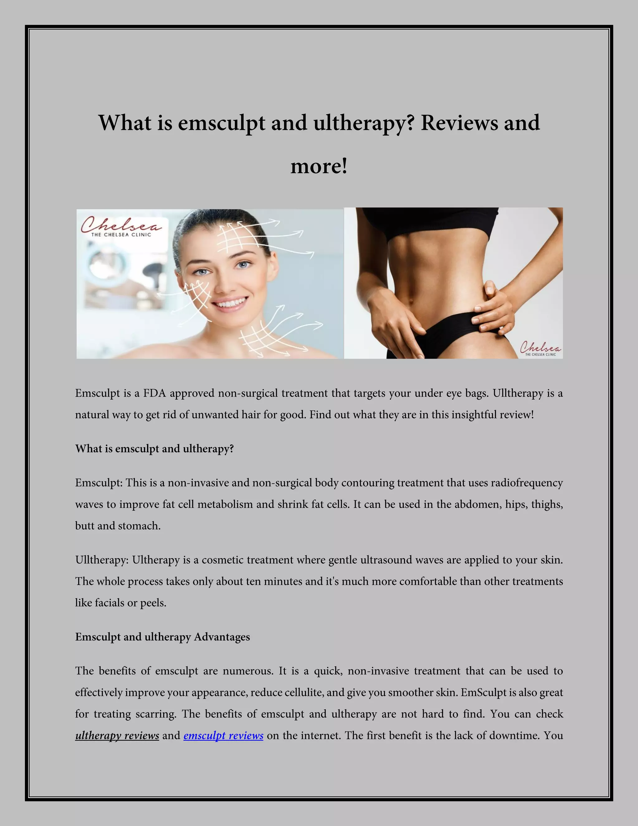 What is emsculpt and ultherapy reviews and more! | PDF