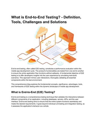A Few End-to-End Testing Tools for Seamless Software Quality | PDF