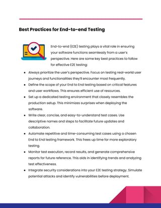 What is End to End Testing & Why is it Important | PDF