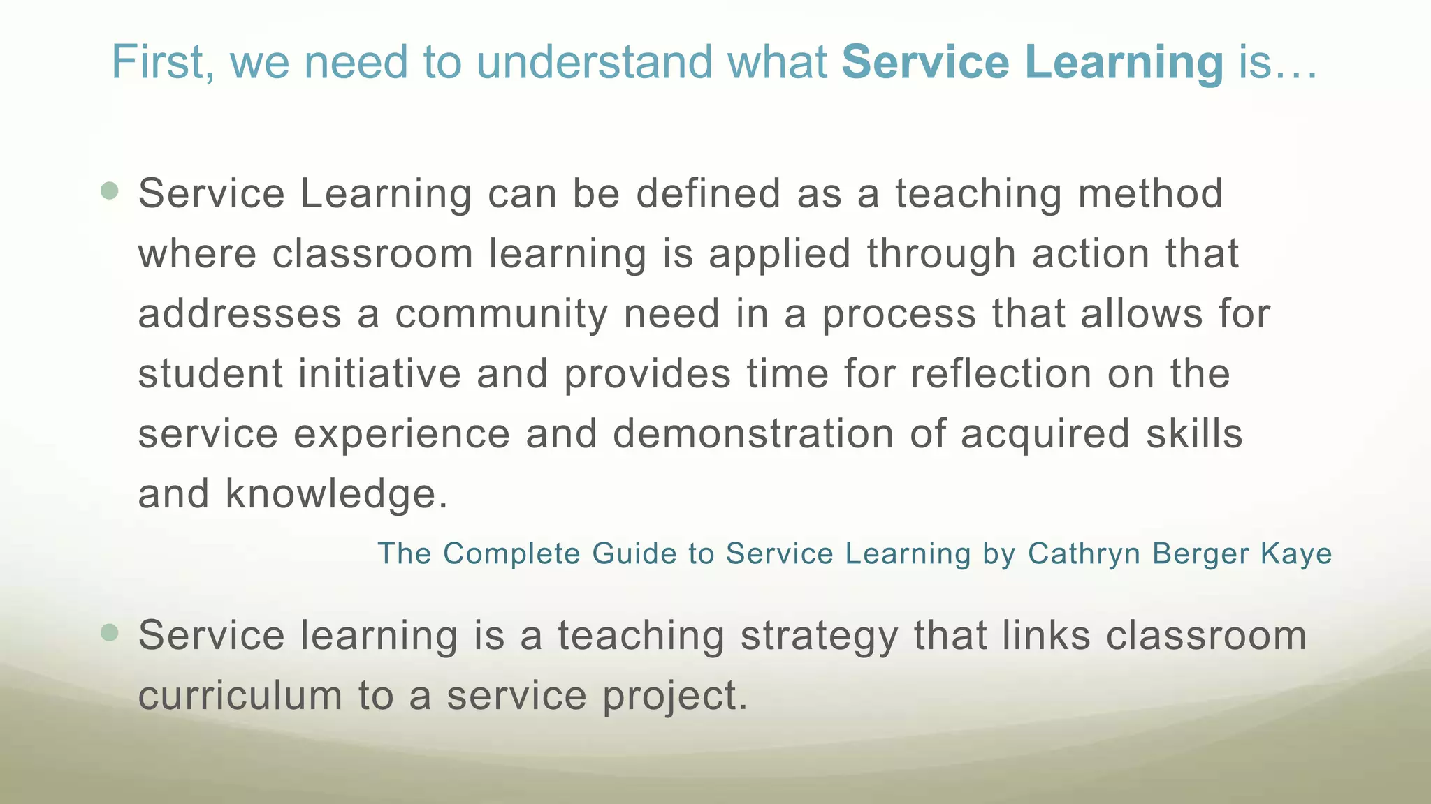 What is environmental service learning? | PPT