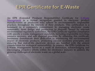 What is EPR Certificate? | PPTX