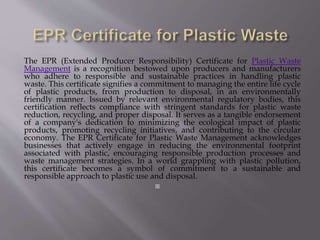 What is EPR Certificate? | PPTX