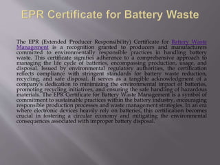 What is EPR Certificate? | PPTX