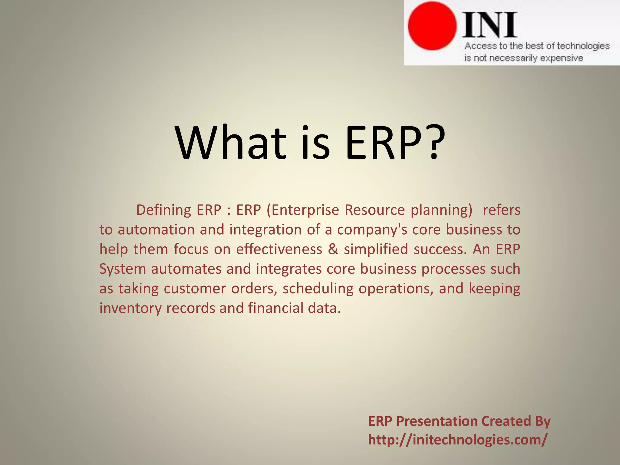 What is erp ? | PPTX