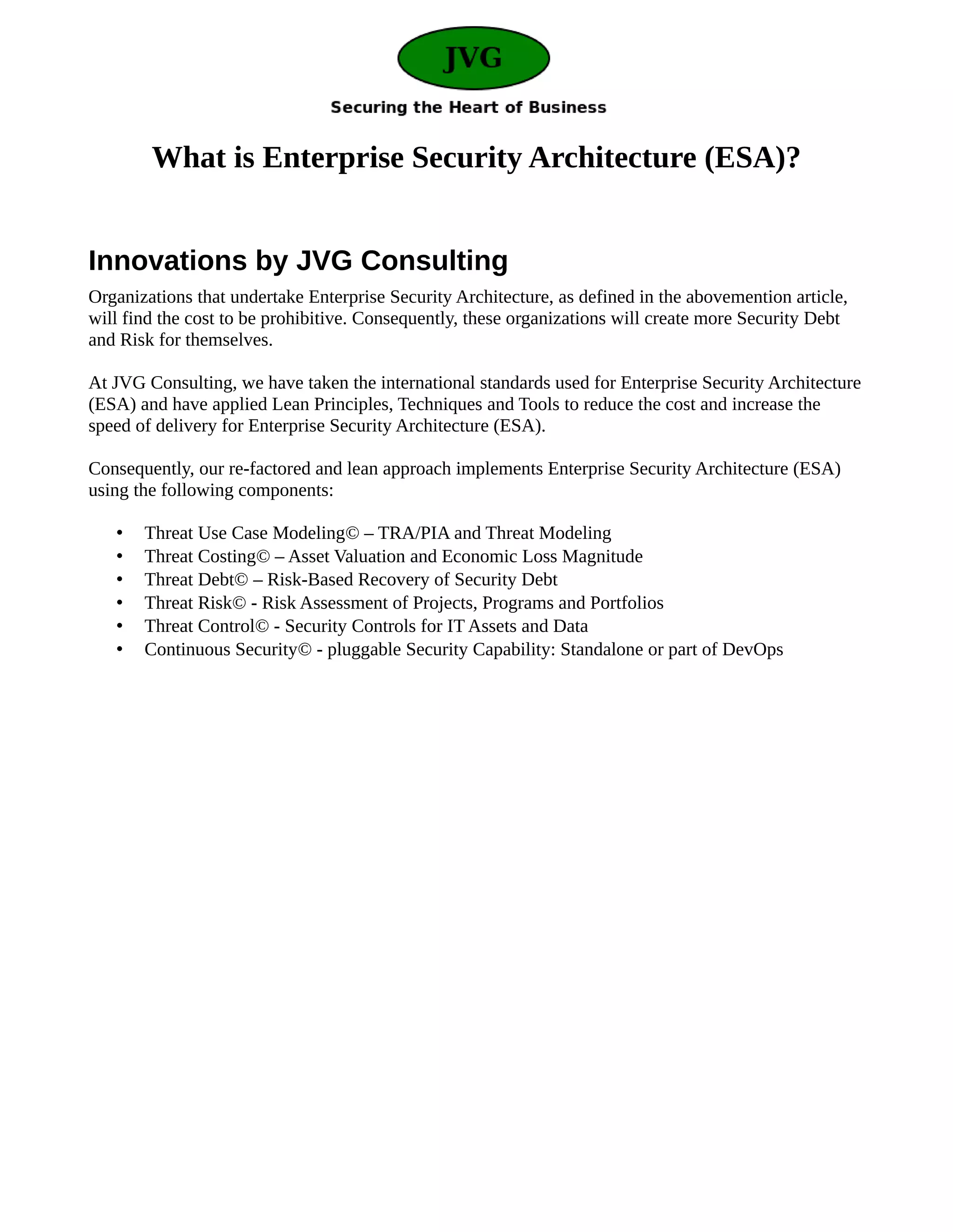 What is Enterprise Security Architecture (ESA)? | PDF