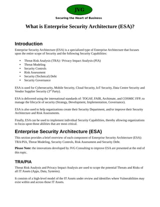 What is Enterprise Security Architecture (ESA)? | PDF