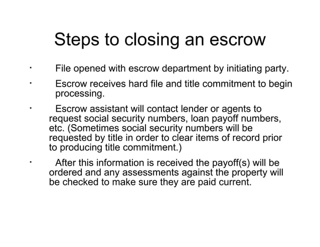 What Is Escrow | PPT | Home Financing | Personal Debt