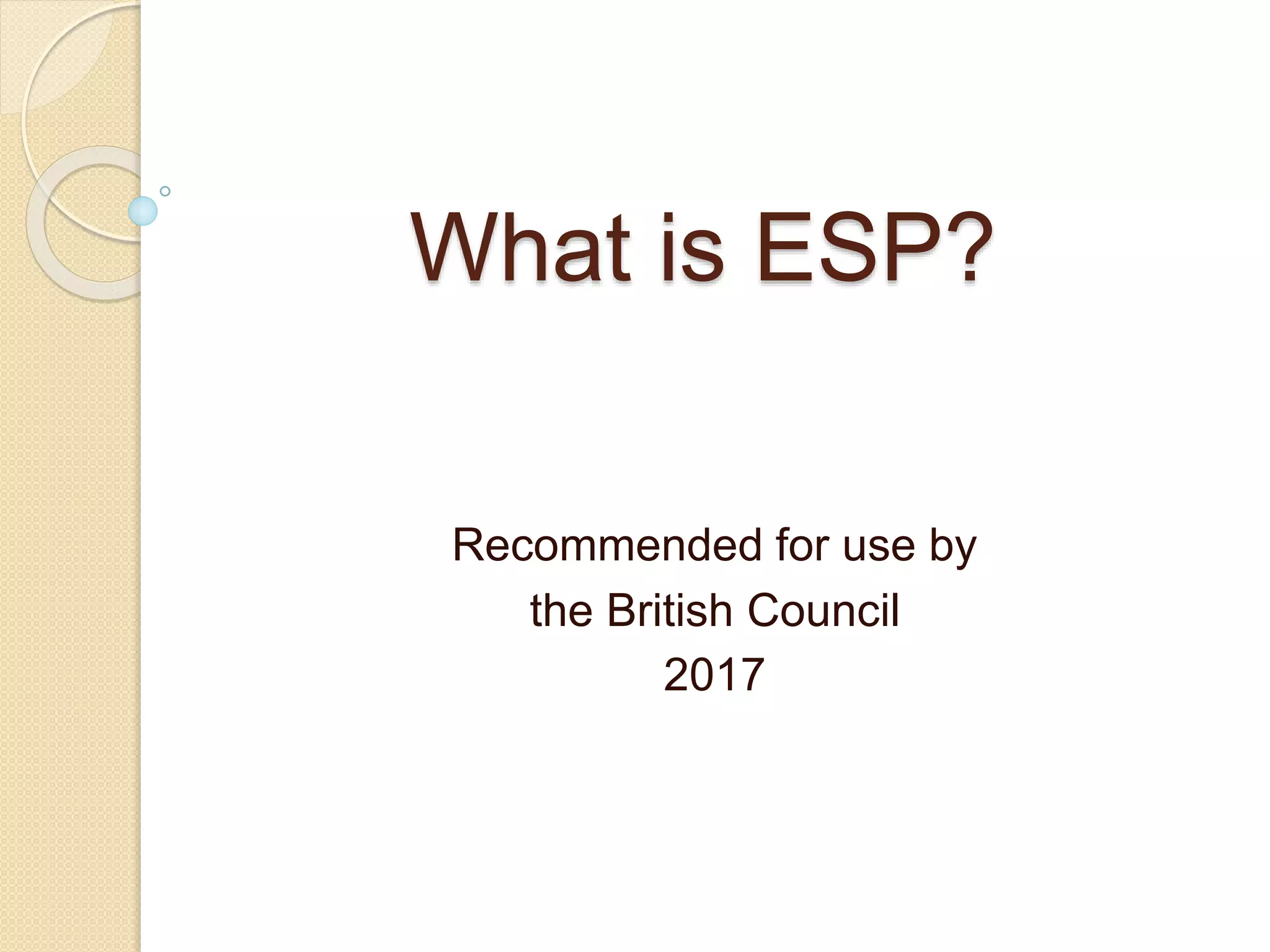 What is esp | PPTX | Education