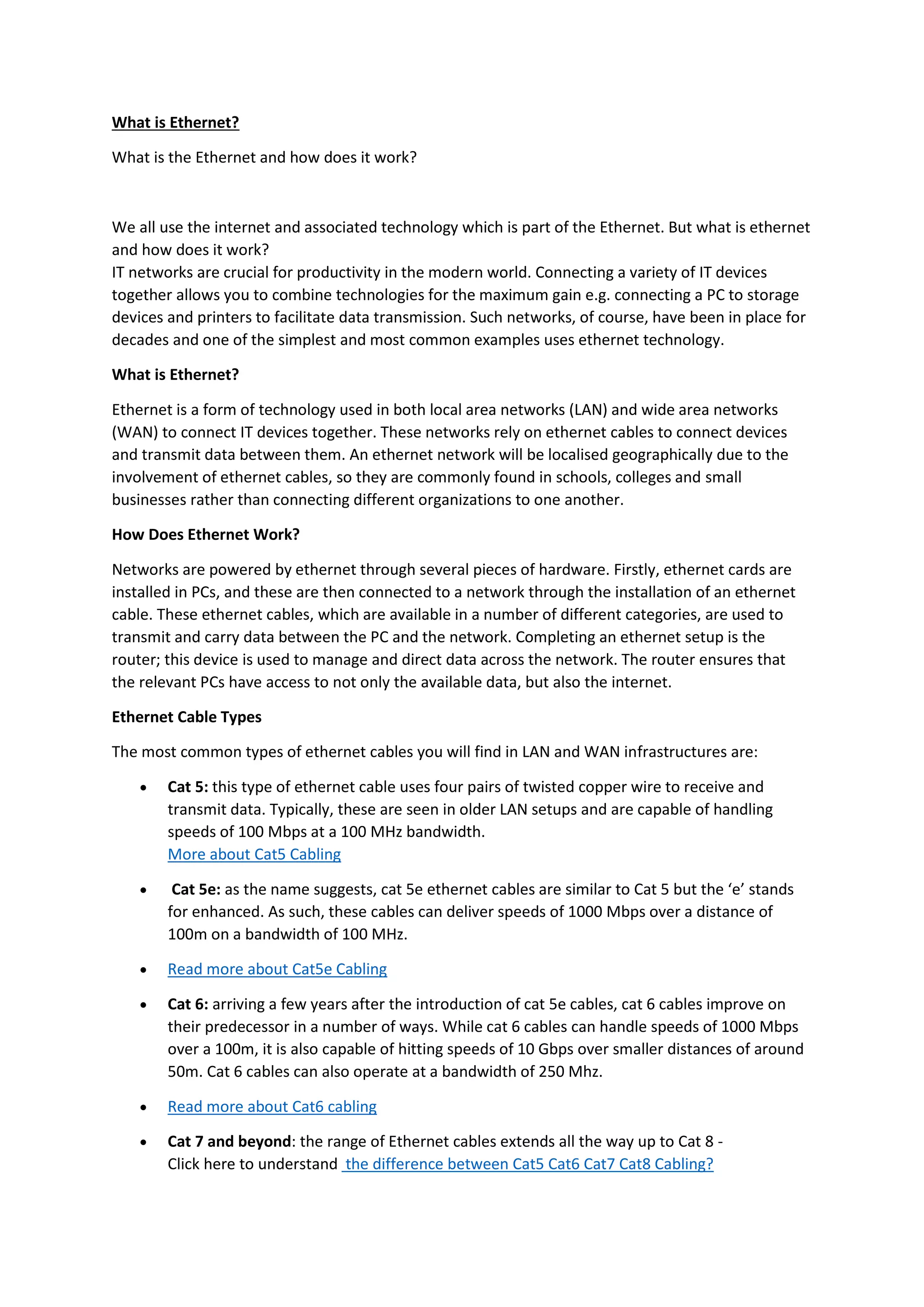 What is Ethernet.docx | Computer Networking | Computing