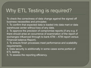 What is ETL testing & how to enforce it in Data Wharehouse | PPTX