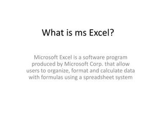 What is excel | PPT