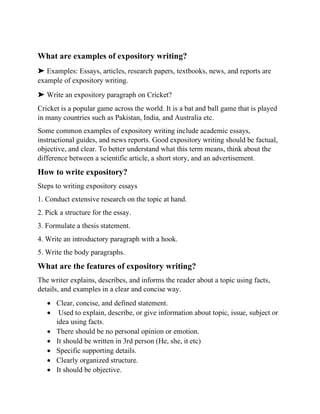 What is expository writing.pdf. exposed. | PDF | Undergraduate ...