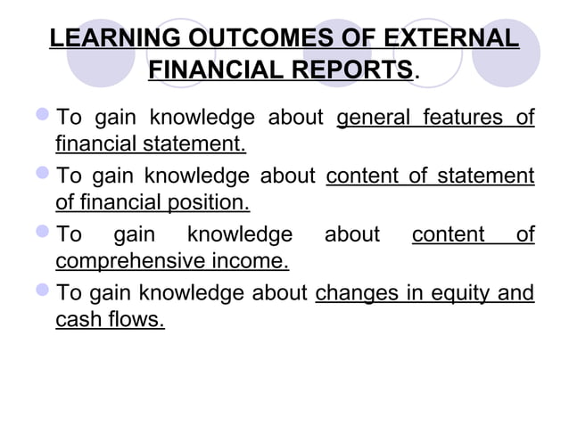 What is external financial report | PPT | Stocks and Bonds | Personal ...