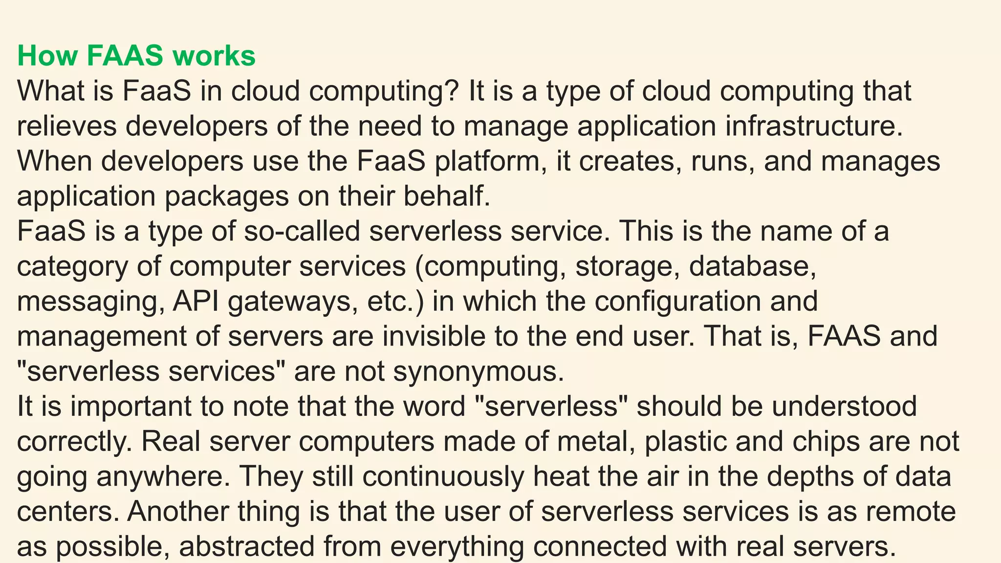 What Is Faas Function As A Service Explained Pptx Cloud Computing