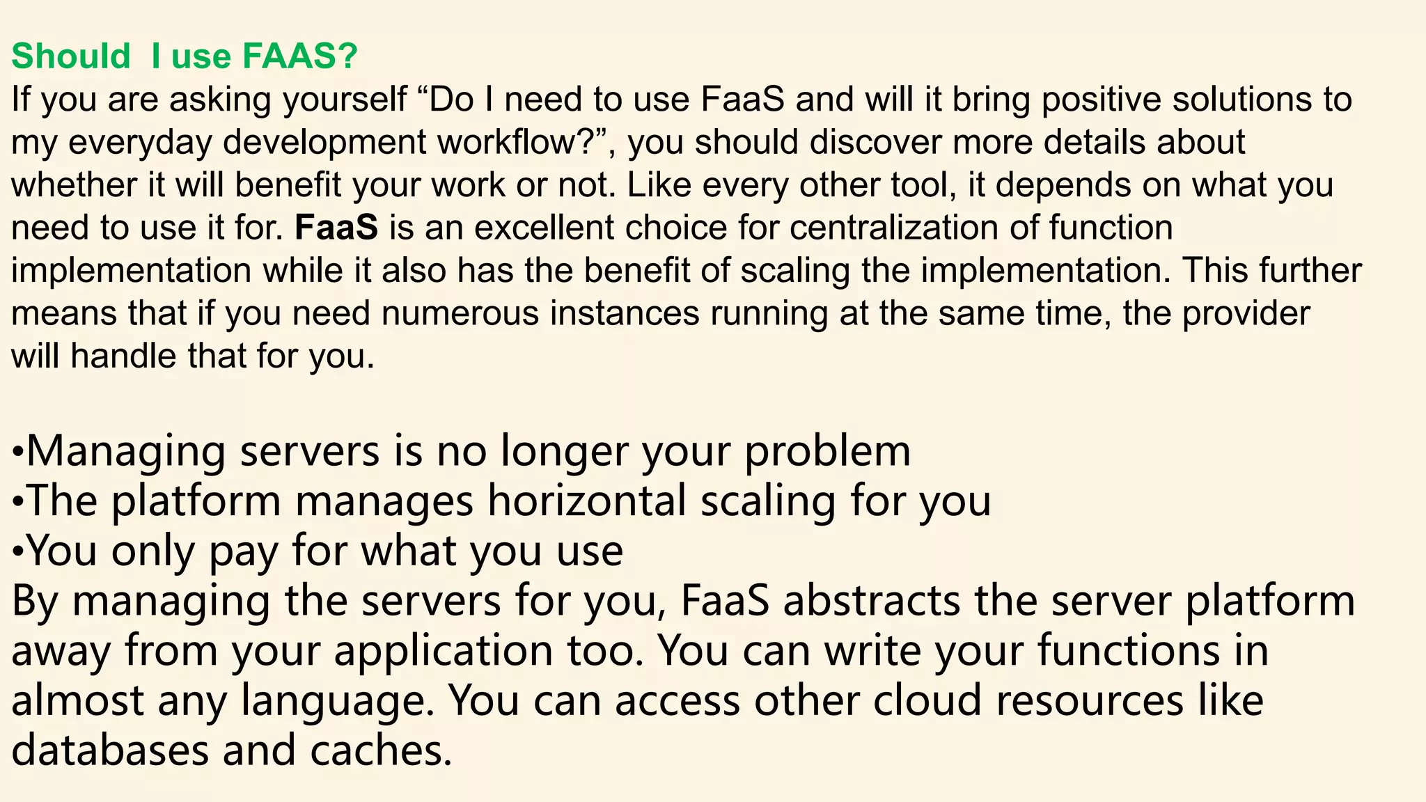 What Is Faas Function As A Service Explained Pptx Cloud Computing