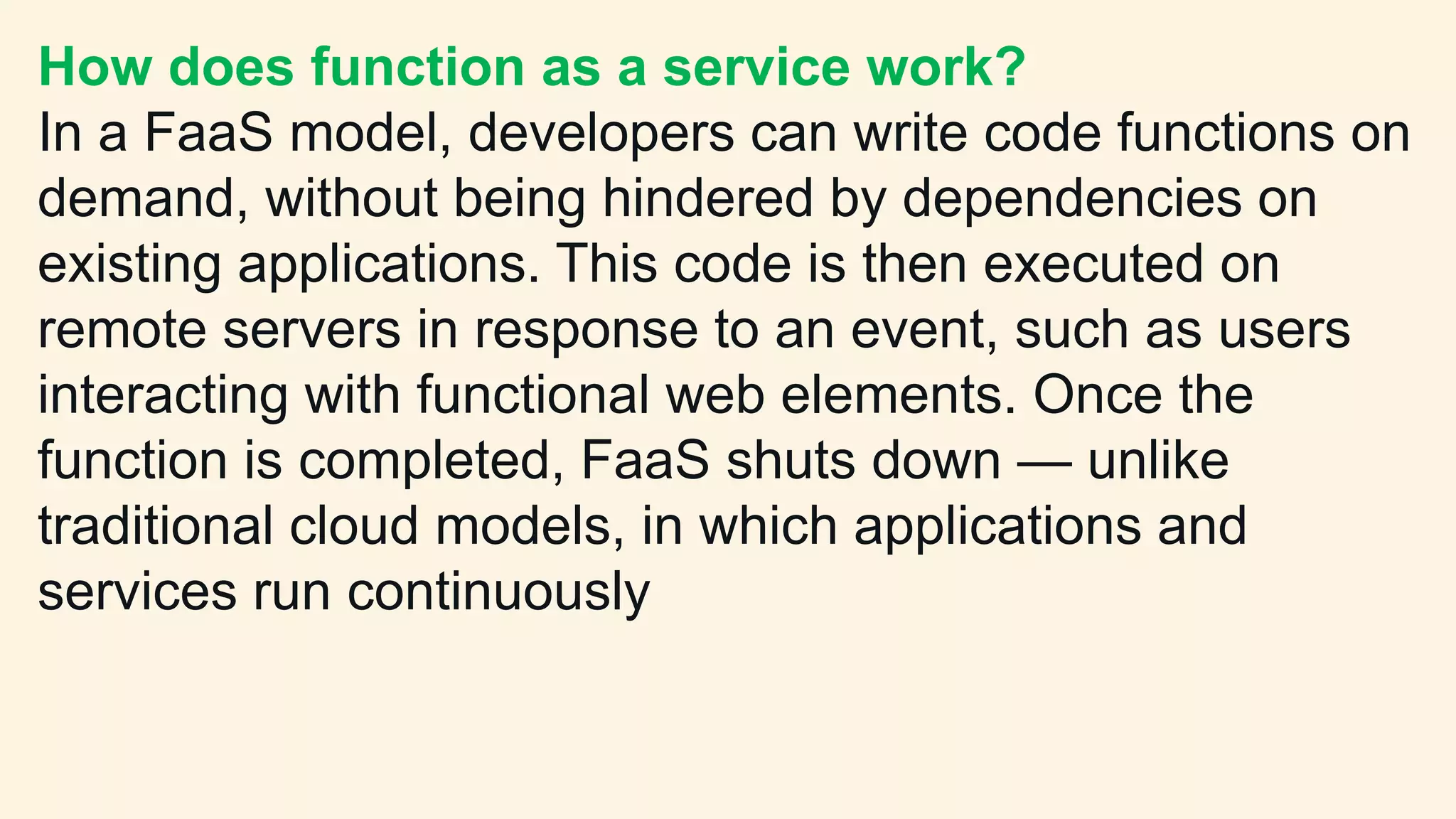 What is FAAS Function as a service Explained | PPTX