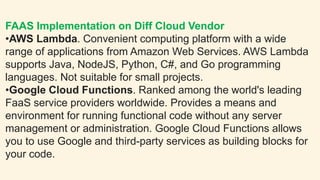 What is FAAS Function as a service Explained | PPTX