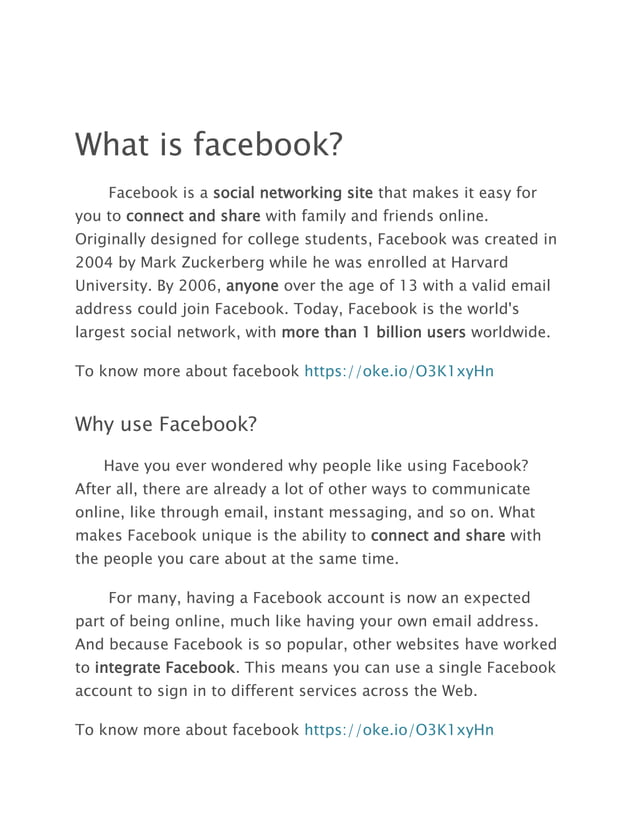 What is facebook | PDF