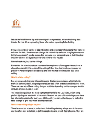 What is false ceiling | PDF