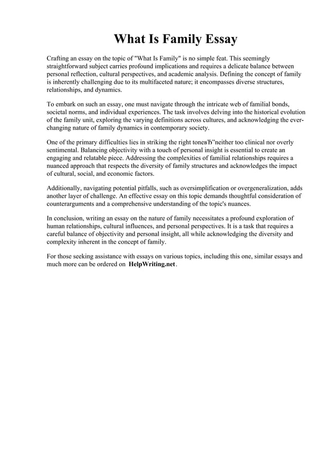 What Is Family Essay | PDF