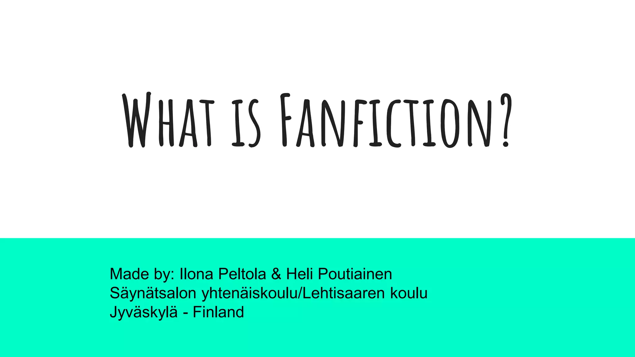 What is fanfiction ? | PPTX