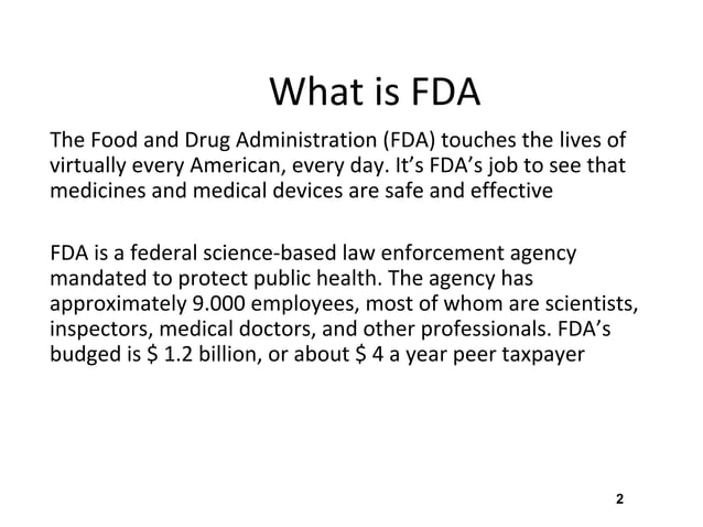 What is FDA? | PPT | Pharmaceutical Industry | Industries