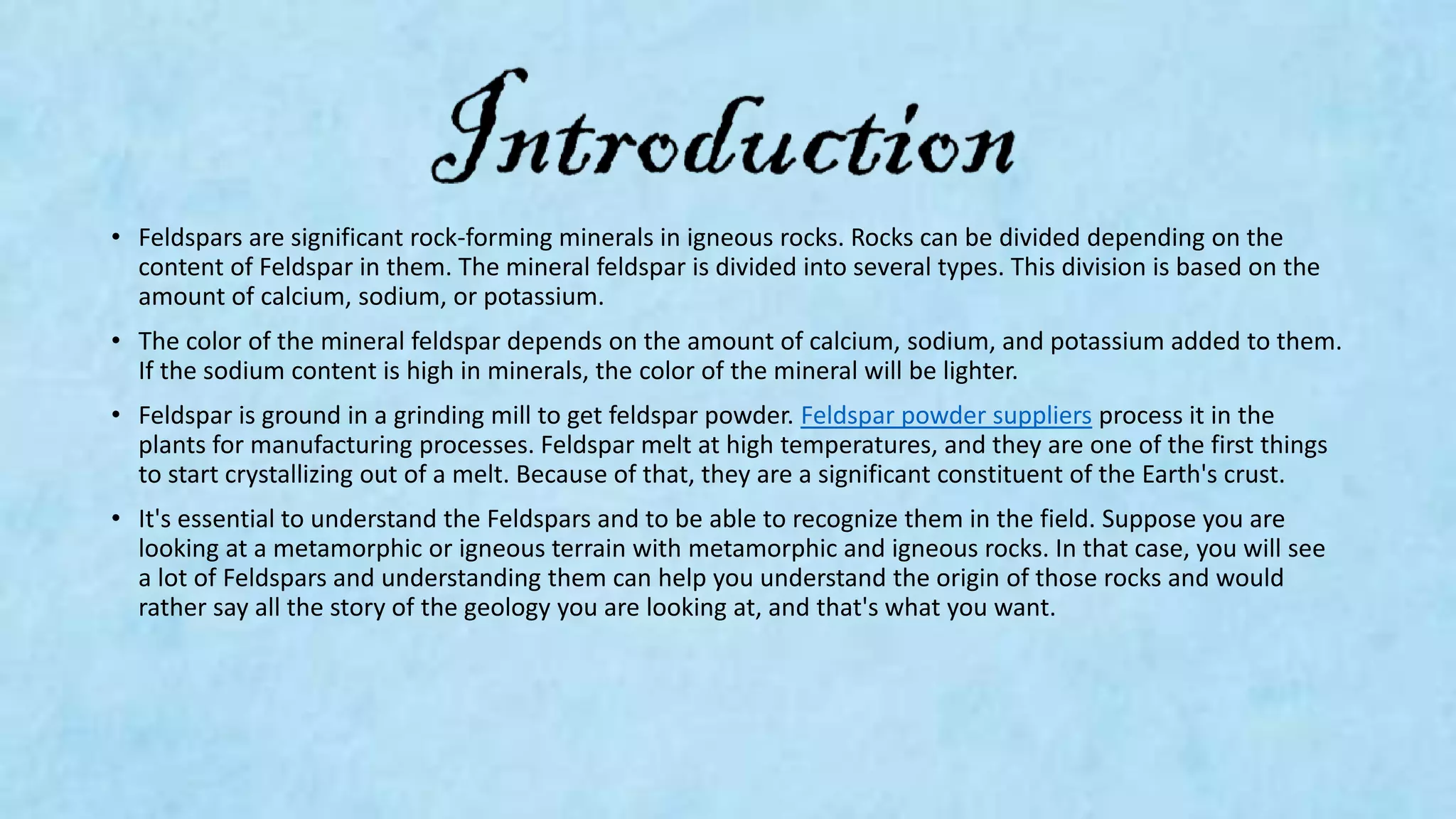 Uses, Structure, and Types of Feldspar | PPTX