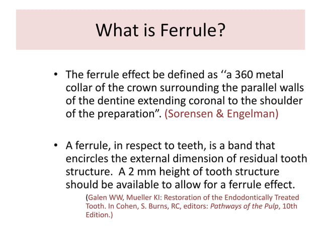What is ferrule | PPTX | Dental Health | Diseases and Conditions