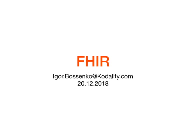 What is FHIR | PDF
