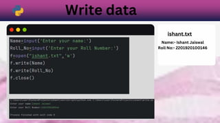 File handling & basic operation on file in python | PPTX