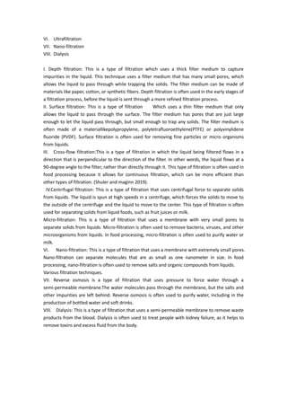 A lecture notes on filtration for students of chemical engineering | DOCX