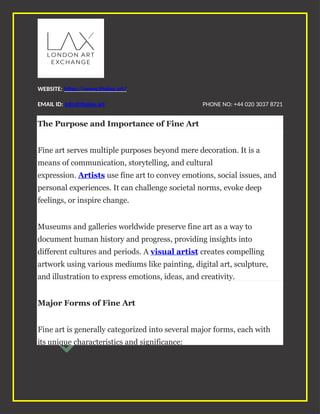 What is Fine Art | Fine Art Definition | London Art Exchange | PPTX