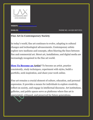 What is Fine Art | Fine Art Definition | London Art Exchange | PPTX
