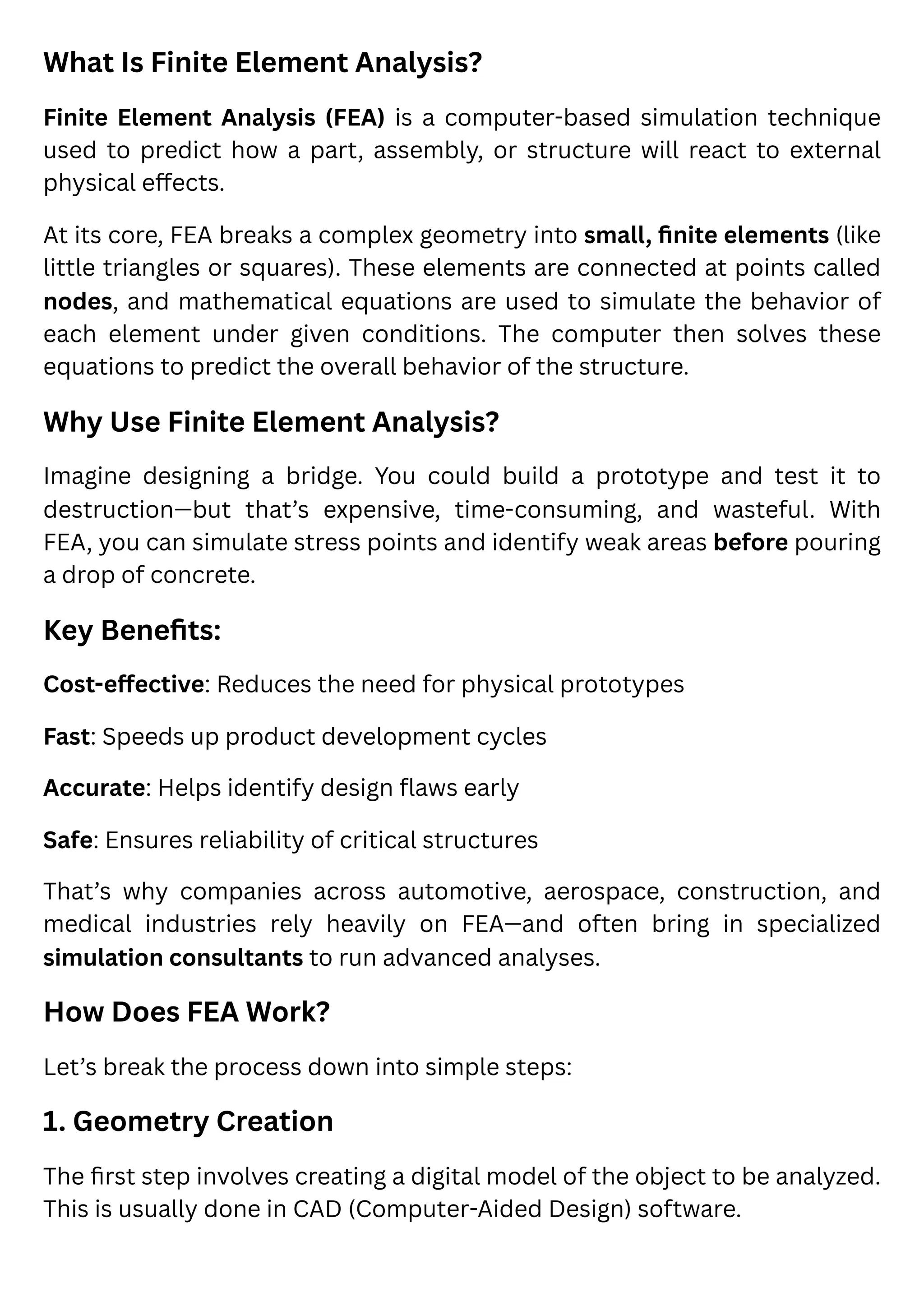 What Is Finite Element Analysis? A Beginner’s Guide | PDF