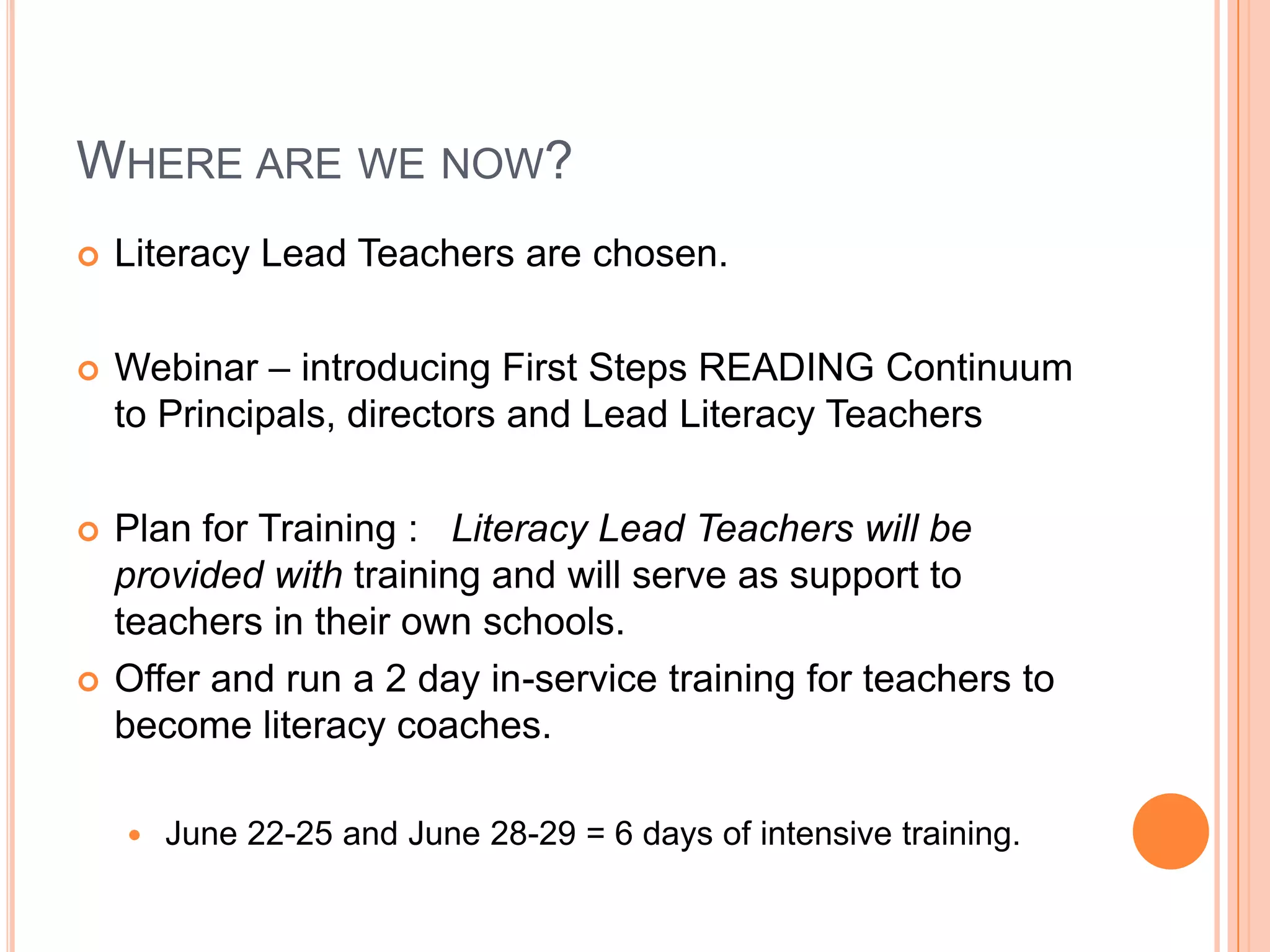 What is first steps reading and writing continuum | PPTX