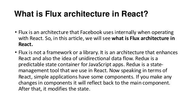 What Is Flux Architecture In React Ppt
