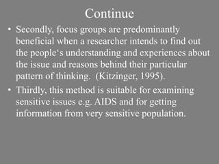 What is focused group interview | PPT