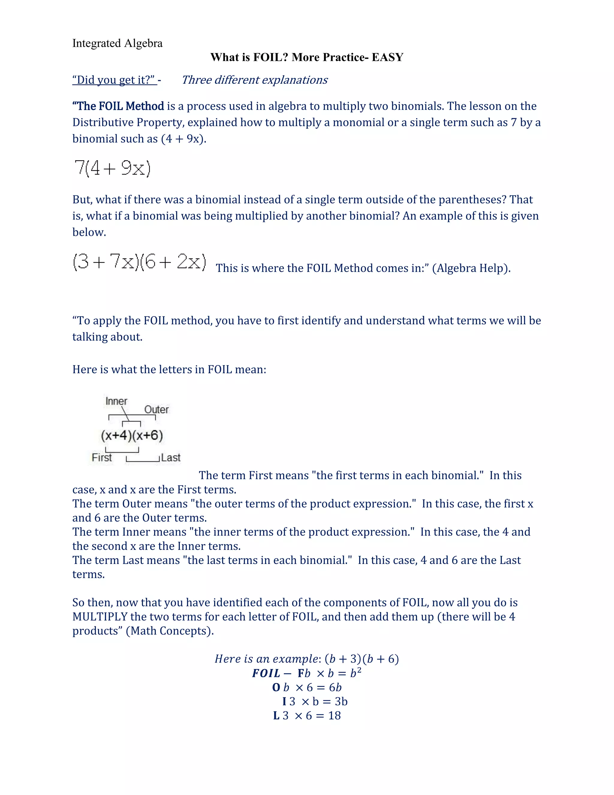 What is foiling explanations & practice | DOCX