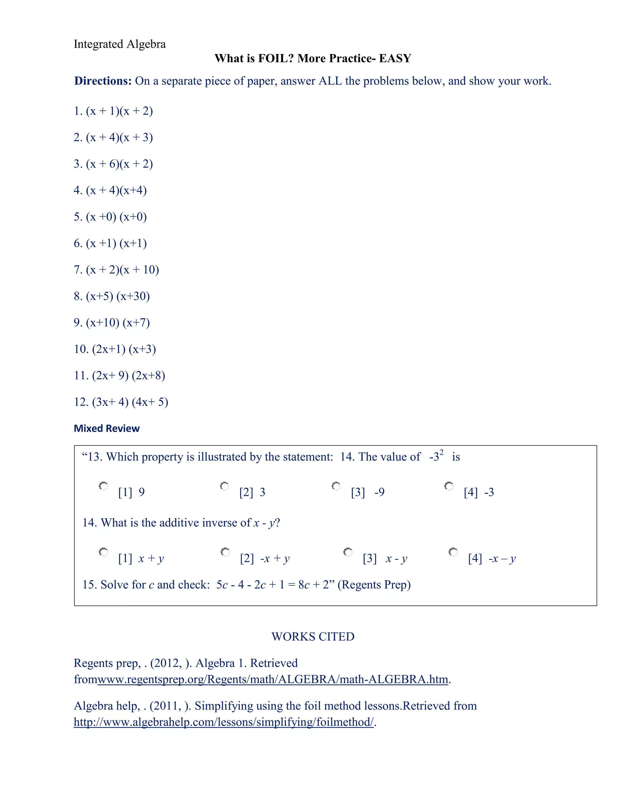 What is foiling explanations & practice | DOCX